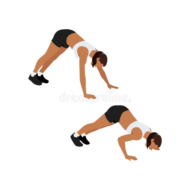 Woman Doing Pushup Exercise Stock Illustrations – 134 Woman Doing ...