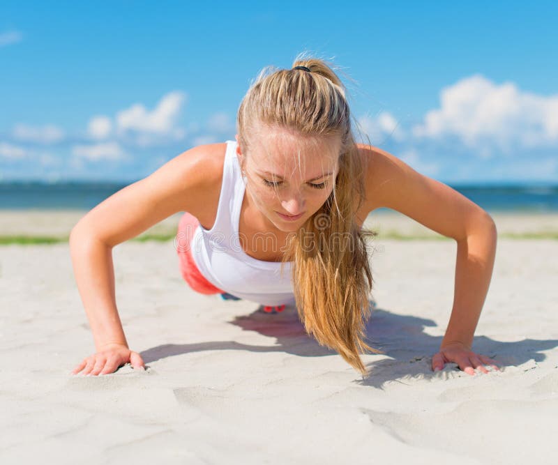Push Ups Sport Fitness Man Doing Push-ups Stock Photo - Image of cross ...