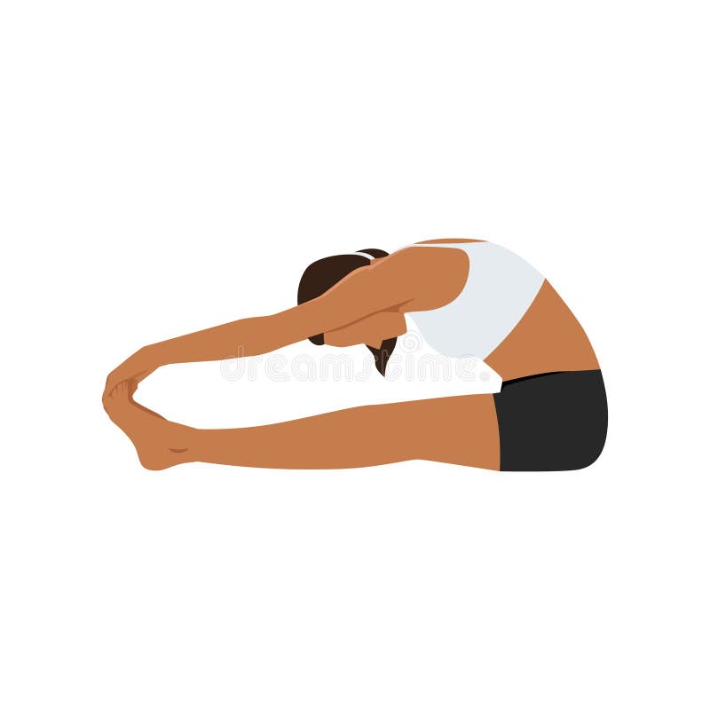 Woman Doing Seated Toe Touch Stretch Exercise. Flat Vector Stock ... Woman Doing Seated Toe Touch Stretch Exercise. Flat Vector Stock ...