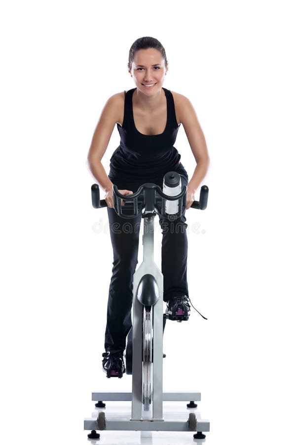 Woman spinning stock photo. Image of caucasian, bicycle - 9590662