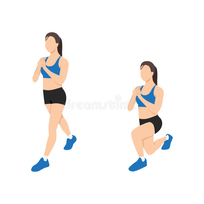 Man Doing Split Alternating Squat Jumps Exercise Stock Vector ...