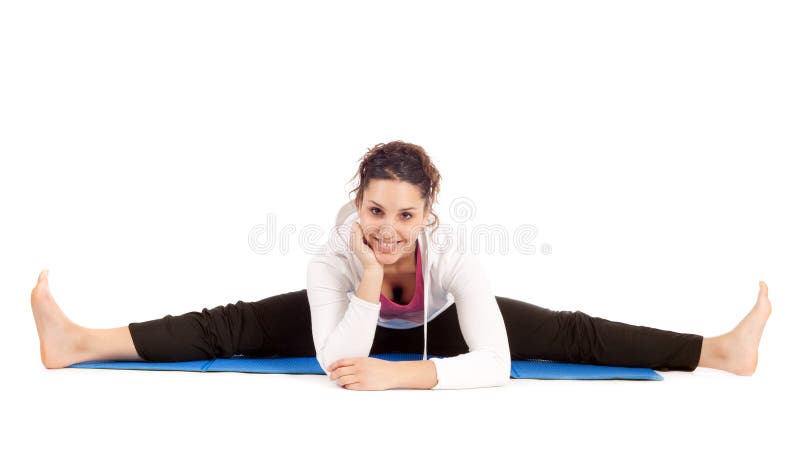 Beautiful Athlete Woman Doing Splits. Stock Photo - Image of splits ...