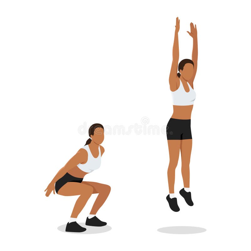 Squat Jump Exercise Stock Illustrations 195 Squat Jump Exercise Stock