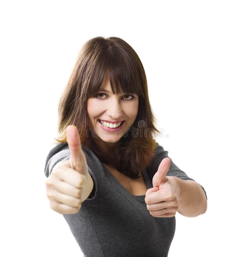 Woman with thumbs up stock photo. Image of elegant, attractive - 27421186