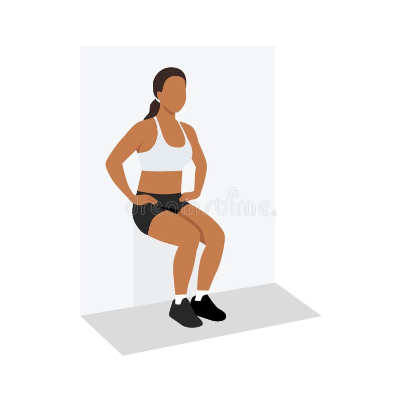 Wall Sit Exercise Stock Illustrations – 75 Wall Sit Exercise Stock ...