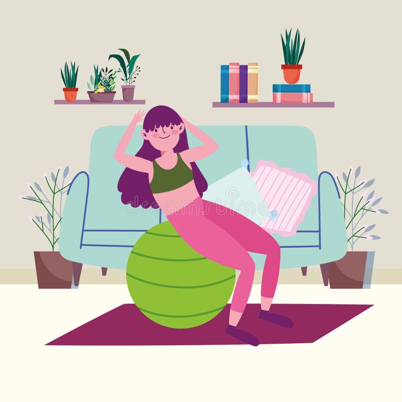 Woman doing workout stock vector. Illustration of active - 216299653