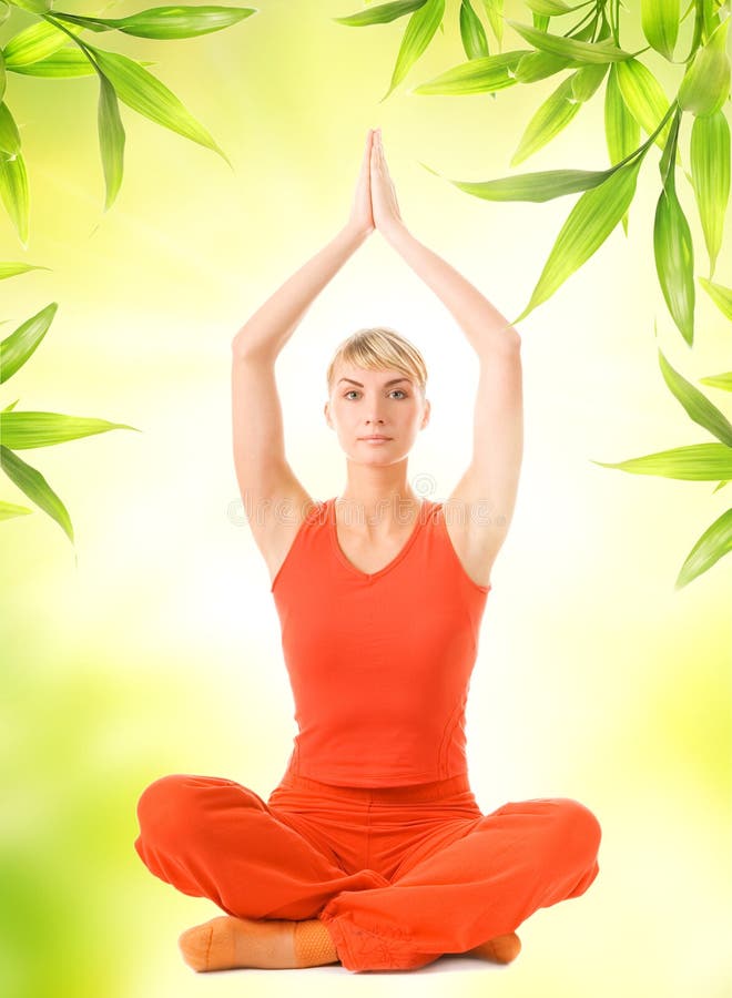 Woman doing yoga exercise stock image. Image of health - 5643379