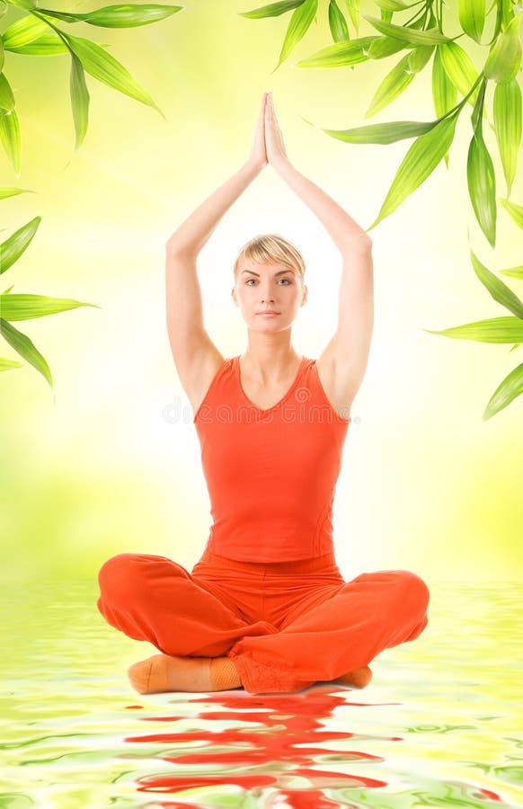 Woman doing yoga exercise stock image. Image of health - 5765297