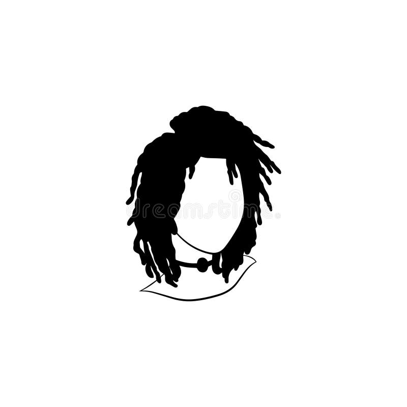 Woman with Dreadlocks and Choker. Vector Icon Stock Illustration ...