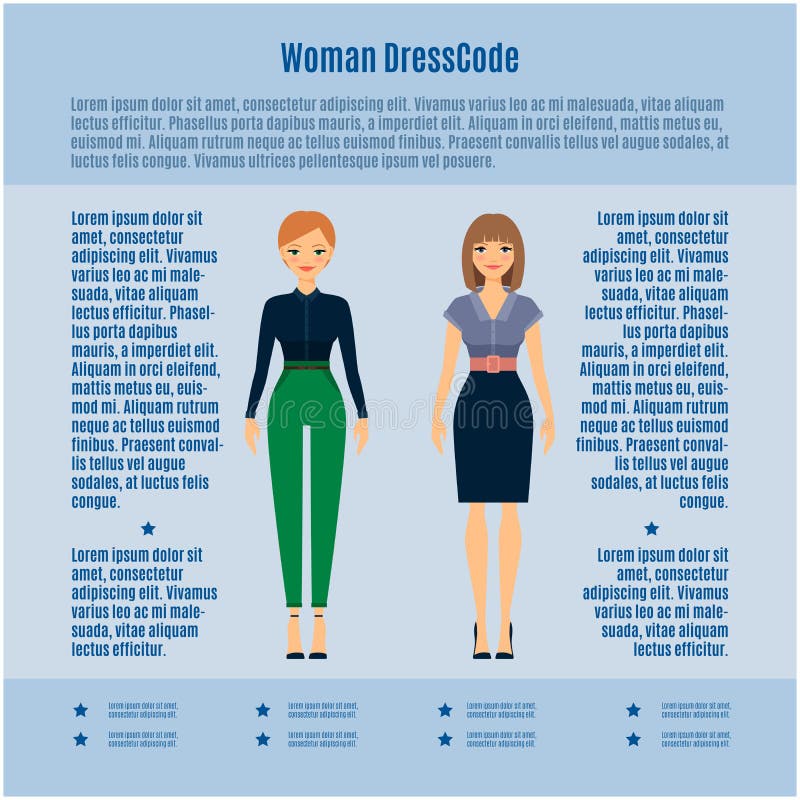 Woman Dress Code Brochure Design Stock Vector - Illustration of ...