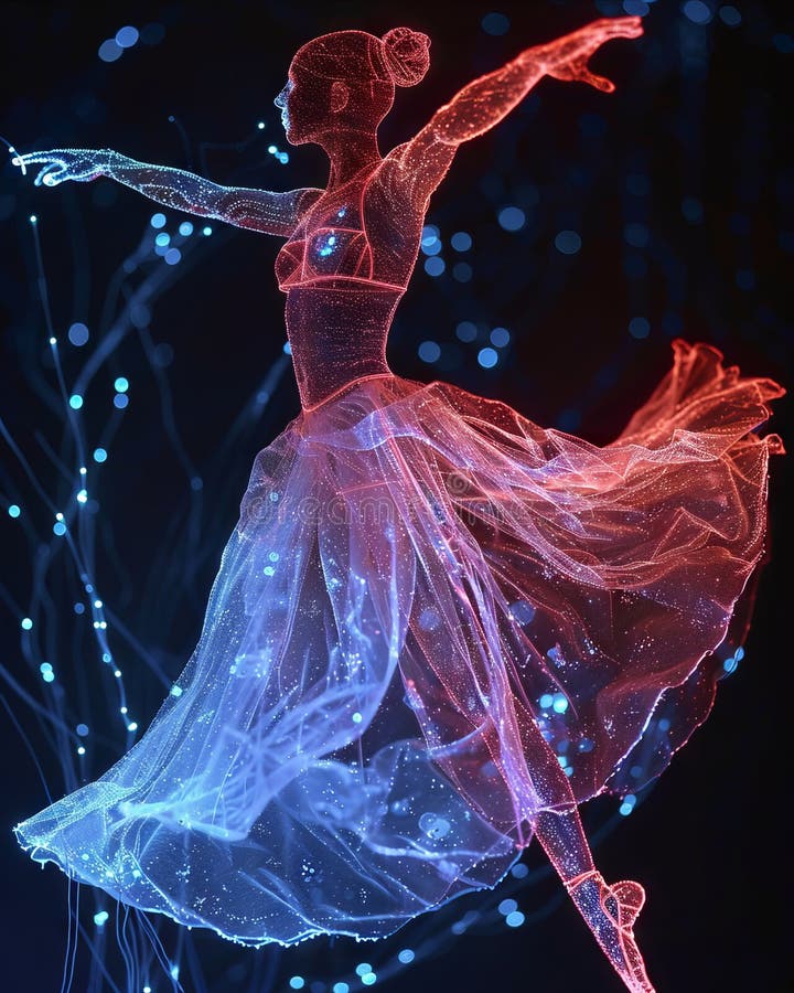 A Woman in a Dress is Dancing in the Dark Stock Image - Image of dress ...