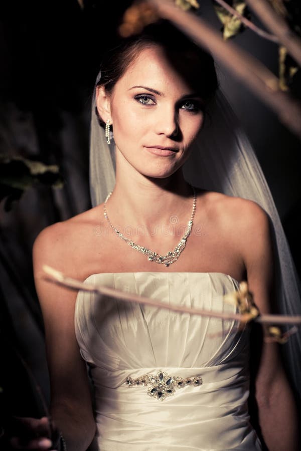 Woman dressed as a bride stock photo. Image of joyful - 22039818