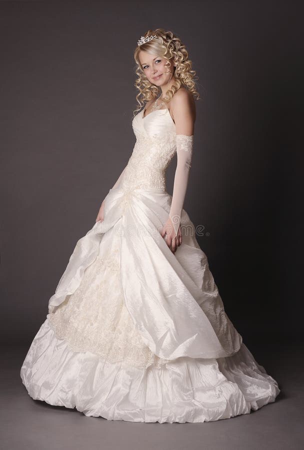 Bride in White Wedding Dress. Stock Image - Image of black, elegant ...