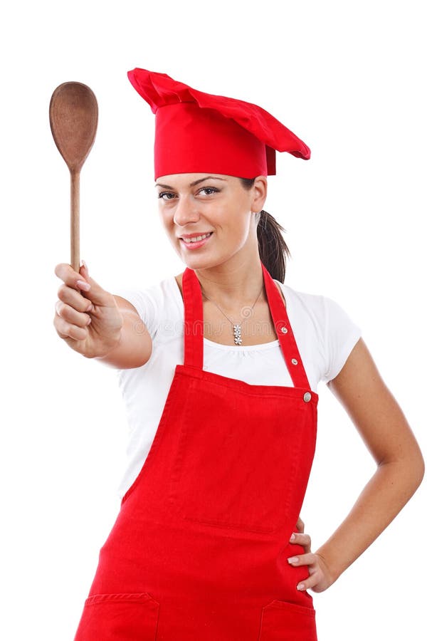Woman dressed as a cook stock photo. Image of service - 22667056