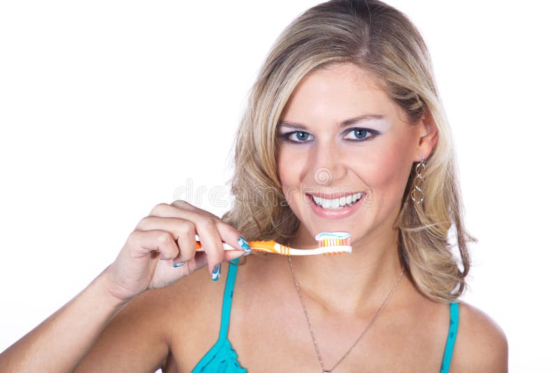 Woman Dressing Up Your Teeth Stock Photo - Image of fresh, people: 39469612