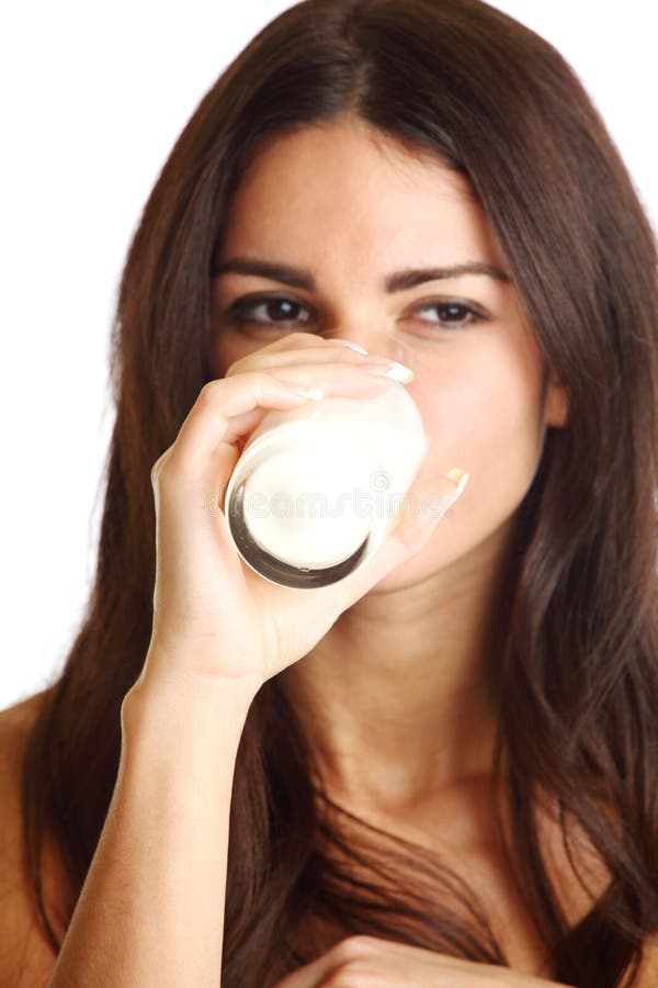 Woman drink yogurt stock photo. Image of healthy, drink - 17575608