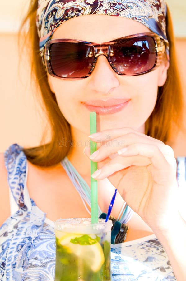 Woman drinking stock image. Image of glamour, glass, cosmetics - 10575293