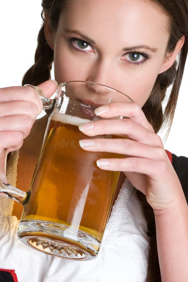 Woman Drinking Beer stock image. Image of female, octoberfest - 7140247