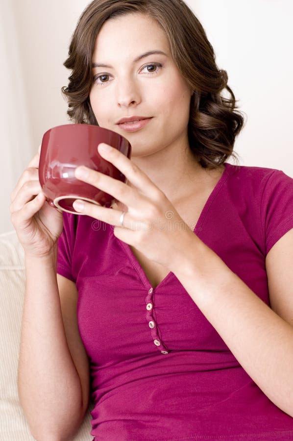 Woman Drinking Coffee stock image. Image of elegance, pretty - 1342983