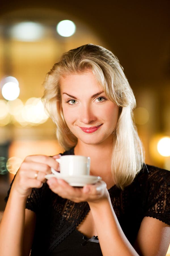 Woman drinking coffee stock photo. Image of adult, aroma - 7241702