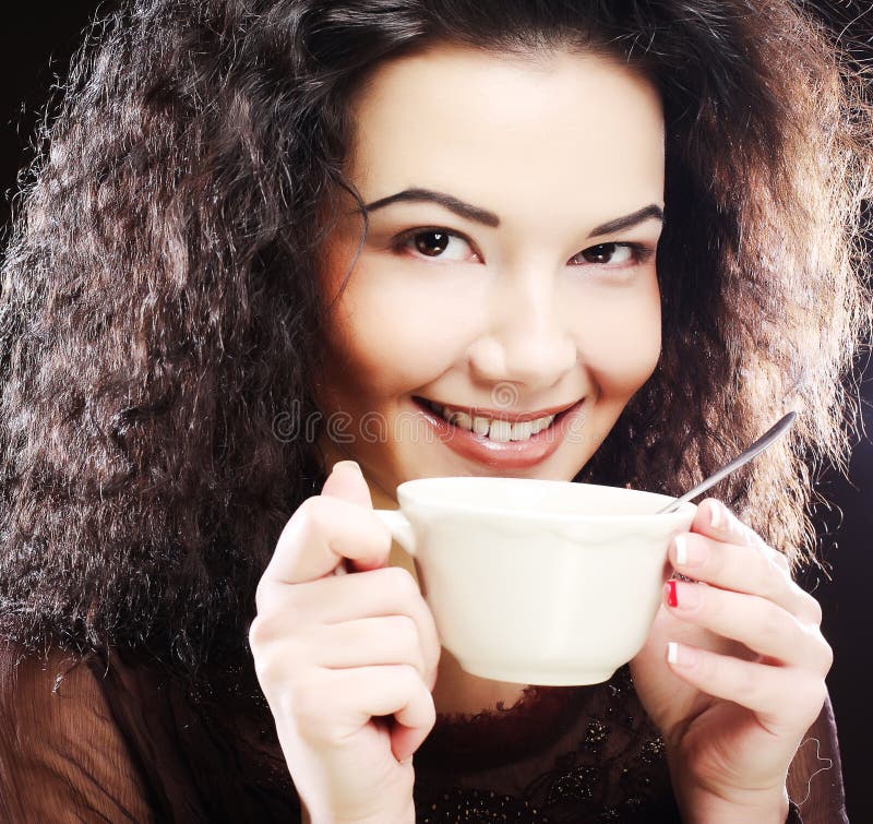 Woman drinking coffee stock photo. Image of enjoy, aroma - 31789354