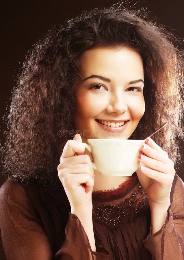 Woman drinking coffee stock photo. Image of enjoy, aroma - 31789354
