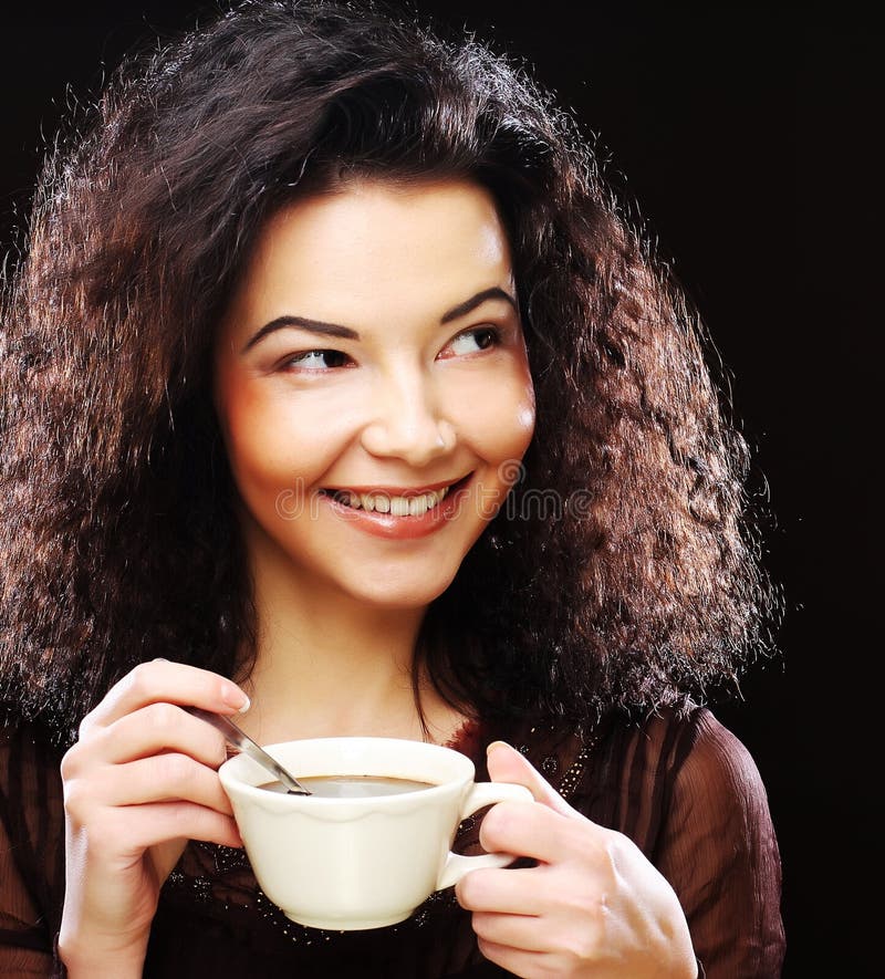 Woman drinking coffee stock photo. Image of enjoy, aroma - 31789354