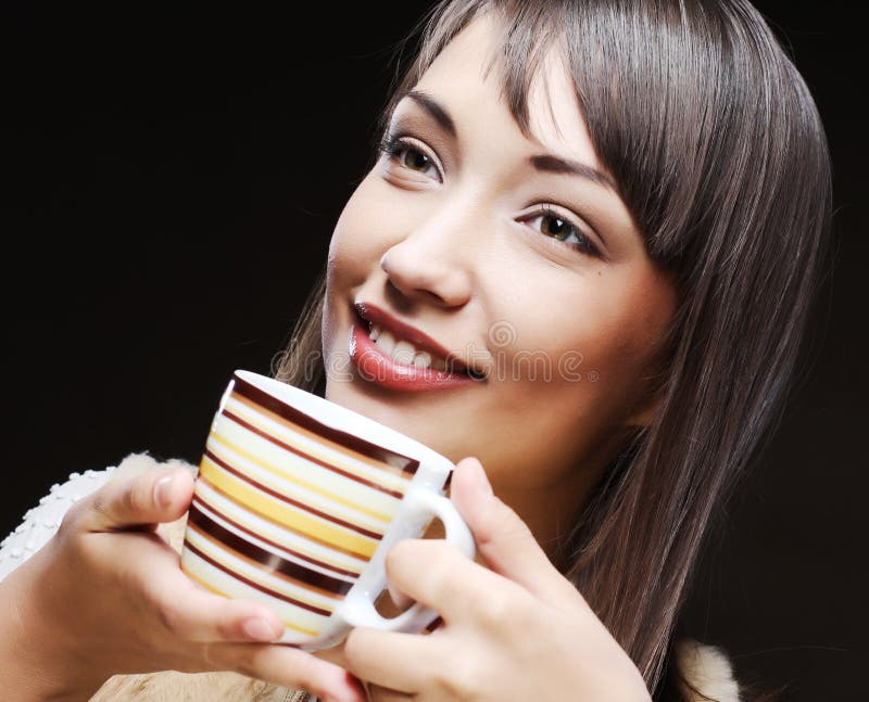 Woman drinking coffee stock image. Image of lifestyle - 40812565