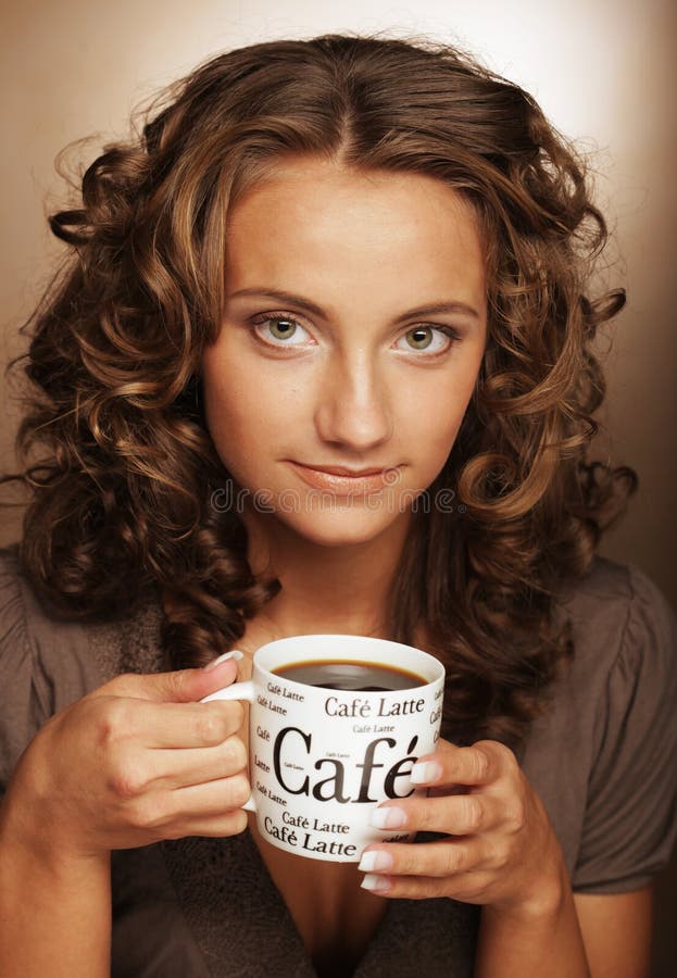 Woman drinking coffee stock image. Image of delicious - 49172949