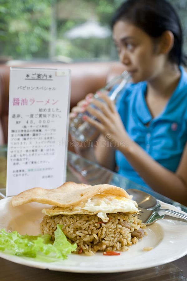 Woman drinking at lunch stock image. Image of female, restaurant - 7666481