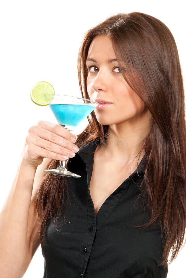 Woman Drinking Martini Cocktail Stock Image - Image of holding, drink ...