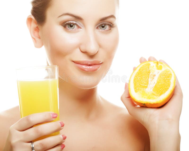 Woman Drinking Orange Juice Stock Image - Image of hands, fresh: 37488715