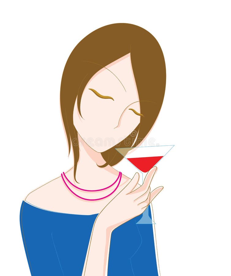 Women Drinking Alcohol Clipart