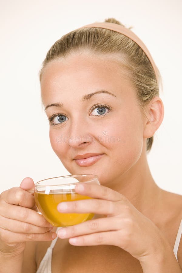 Woman Drinking Tea stock image. Image of clothing, camera - 14645595