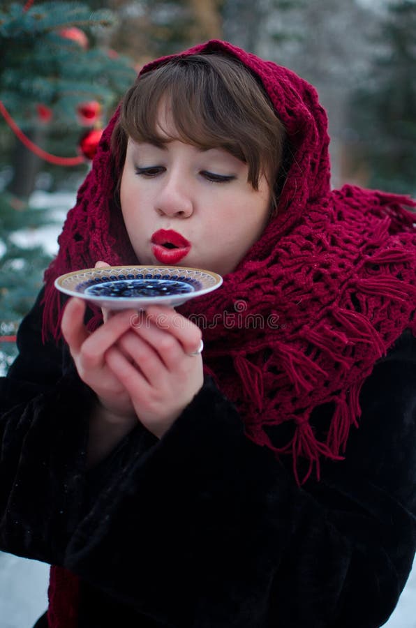 Woman drinking tea stock photo. Image of lifestyle, saucer - 42753470