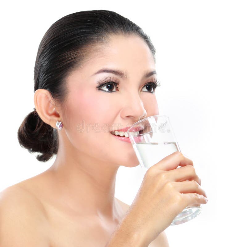 Woman with water stock image. Image of happy, friendly - 14134439