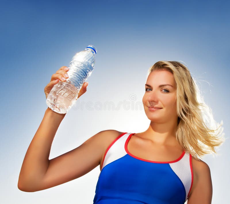 Woman drinking water stock image. Image of mineral, cold - 7228657