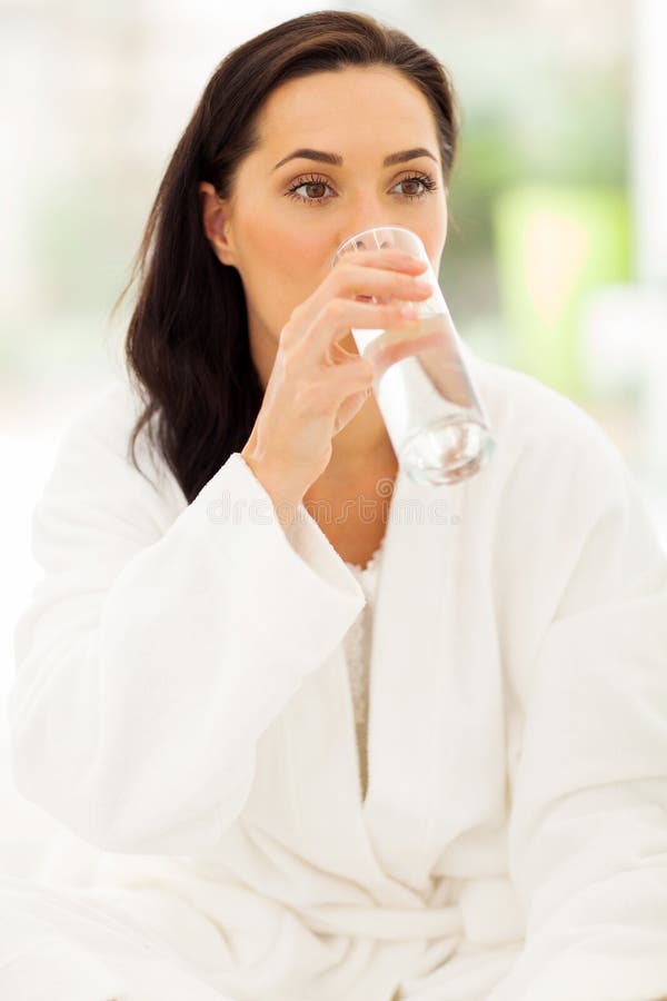 Woman drinking water stock photo. Image of lady, female - 32667940