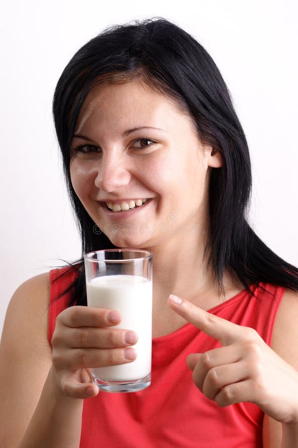 Woman Drinks Organic Cold Milk Stock Photo - Image of cold, hand: 15980736