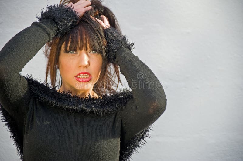 Woman Driven To Distraction. Stock Image - Image of expression, facial ...