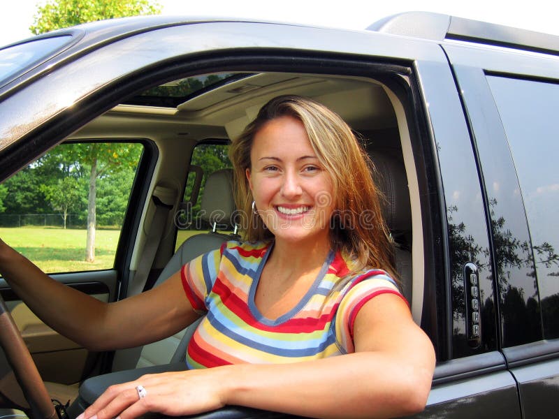 Woman Driver stock image. Image of coverage, smiling, driver - 1014033