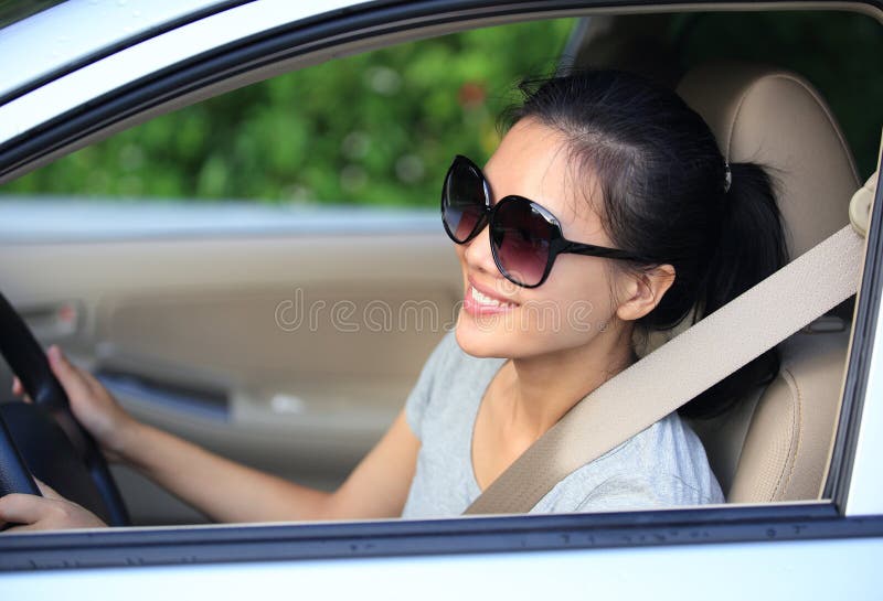 Woman driver driving car stock image. Image of seat, portrait - 36942077