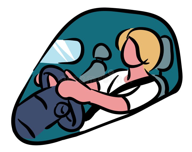 Woman driver illustration stock illustration. Illustration of steering ...