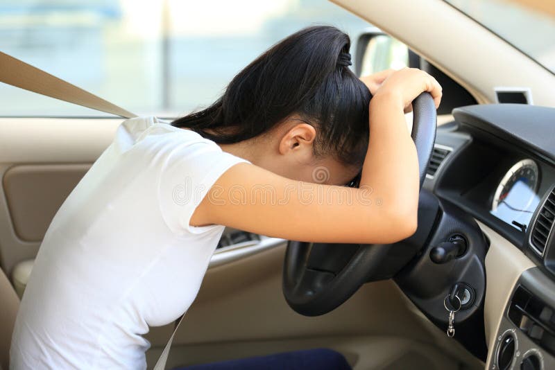 Woman driver sad in car stock photo. Image of casual - 54564792