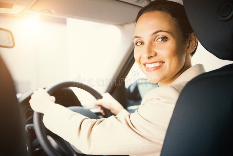 Woman driving a car stock image. Image of level, odometer - 89070227