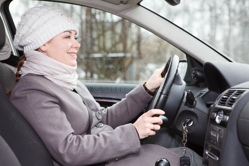 Attractive Woman Reversing a Car Stock Photo - Image of reverse, owner ...