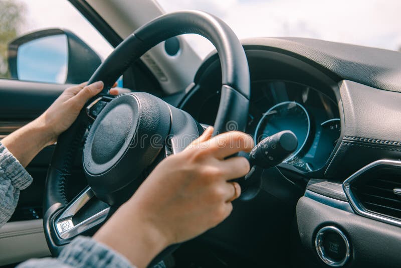 Woman Driving Car View from Inside No Face Stock Photo - Image of ...