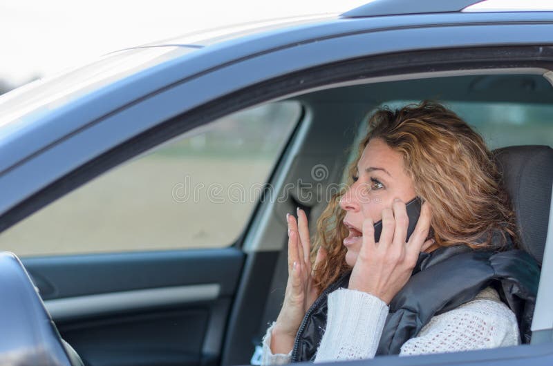 Woman is driving her car stock photo. Image of driving - 62597752