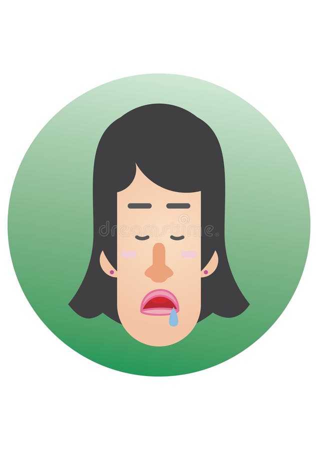 Woman Drooling. Vector Illustration Decorative Design Stock Vector ...