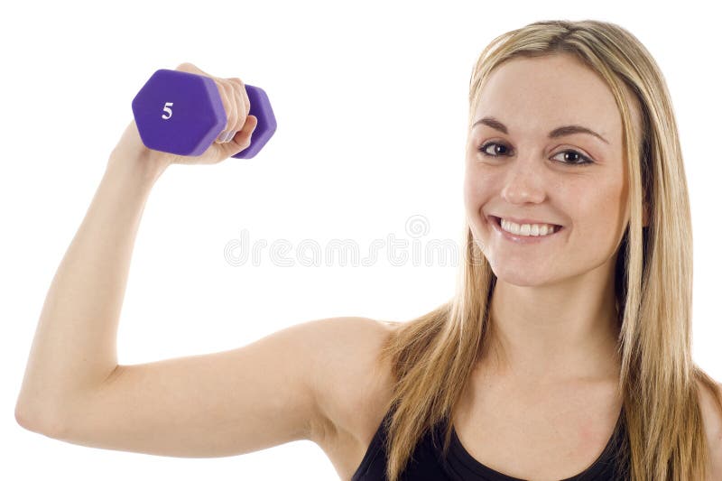 Woman with Dumbbell stock image. Image of training, exercise - 14874555